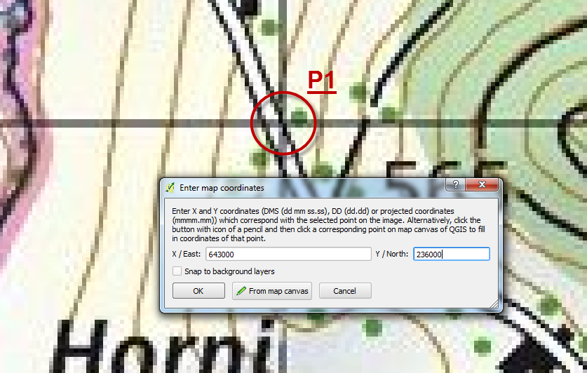 Using a raster image map with GeoMoS coordinates