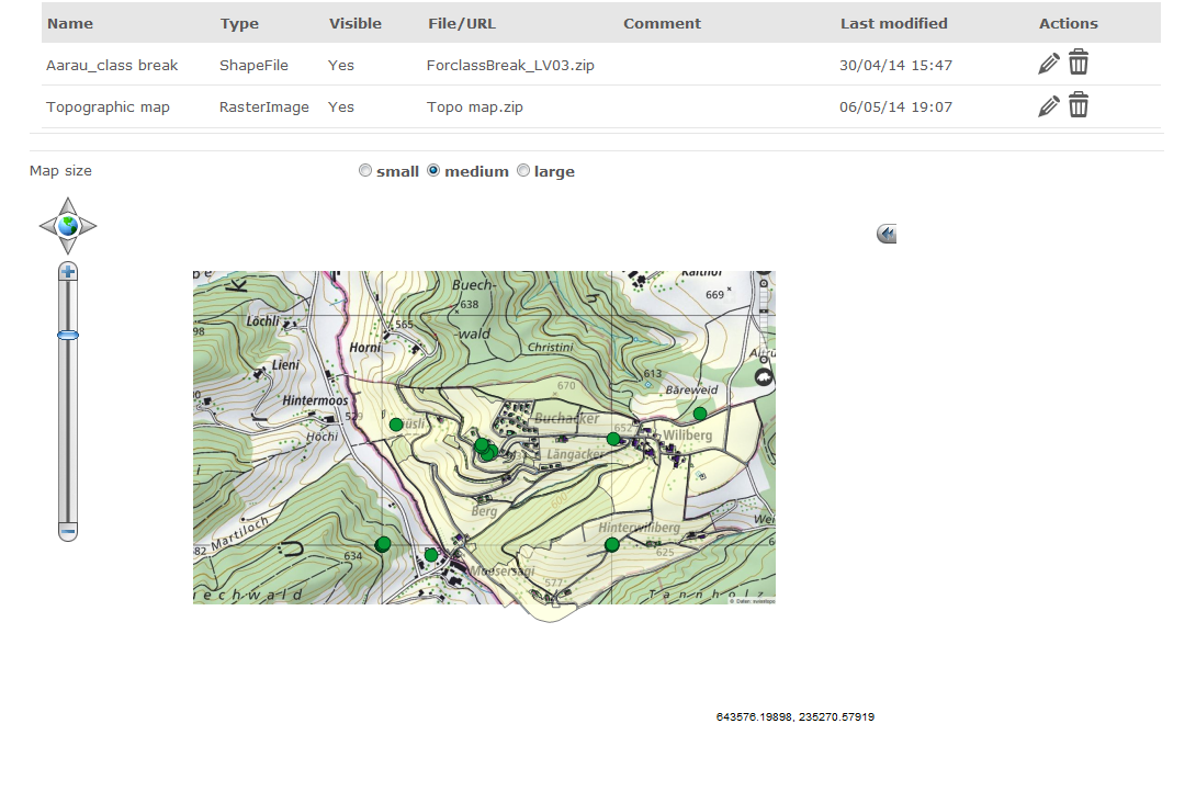 Using a raster image map with GeoMoS coordinates
